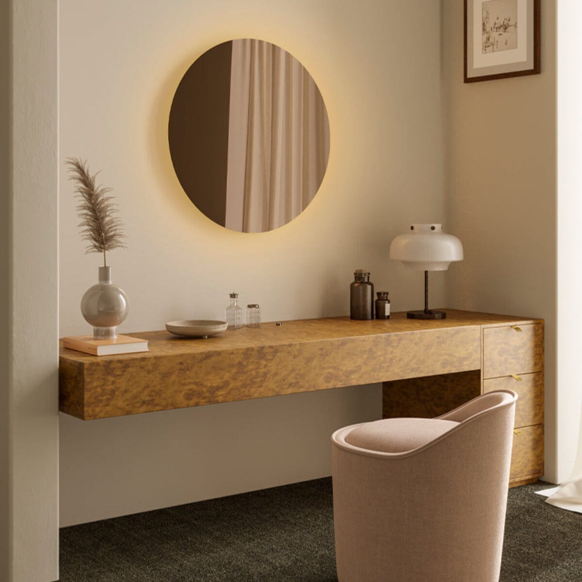 Brio Bronze Small Mirror | 82cm Floating Design Mirror– ELYSIUM HOME