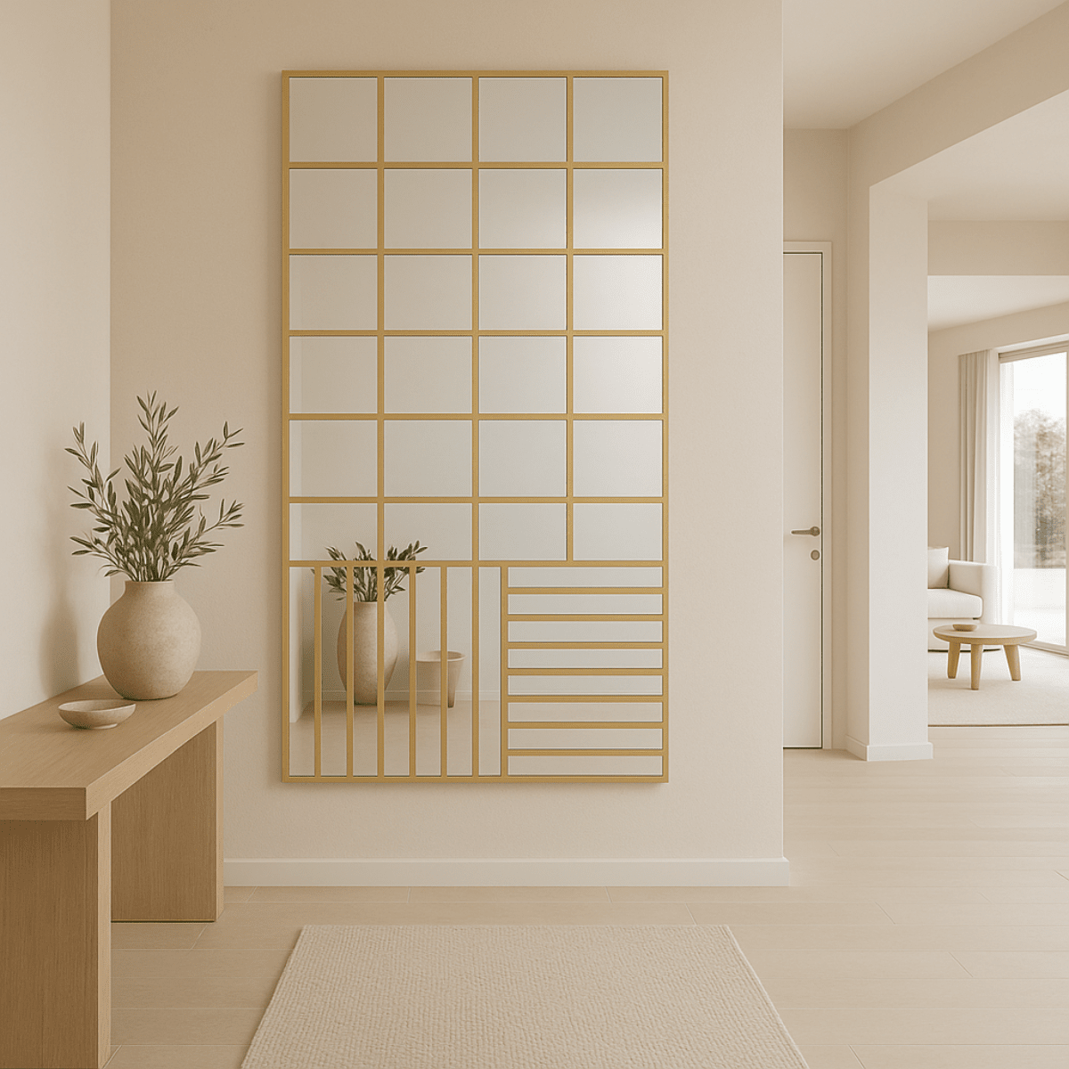 Grid Gold Mirror | 158cm Modern Minimalist Design– ELYSIUM HOME