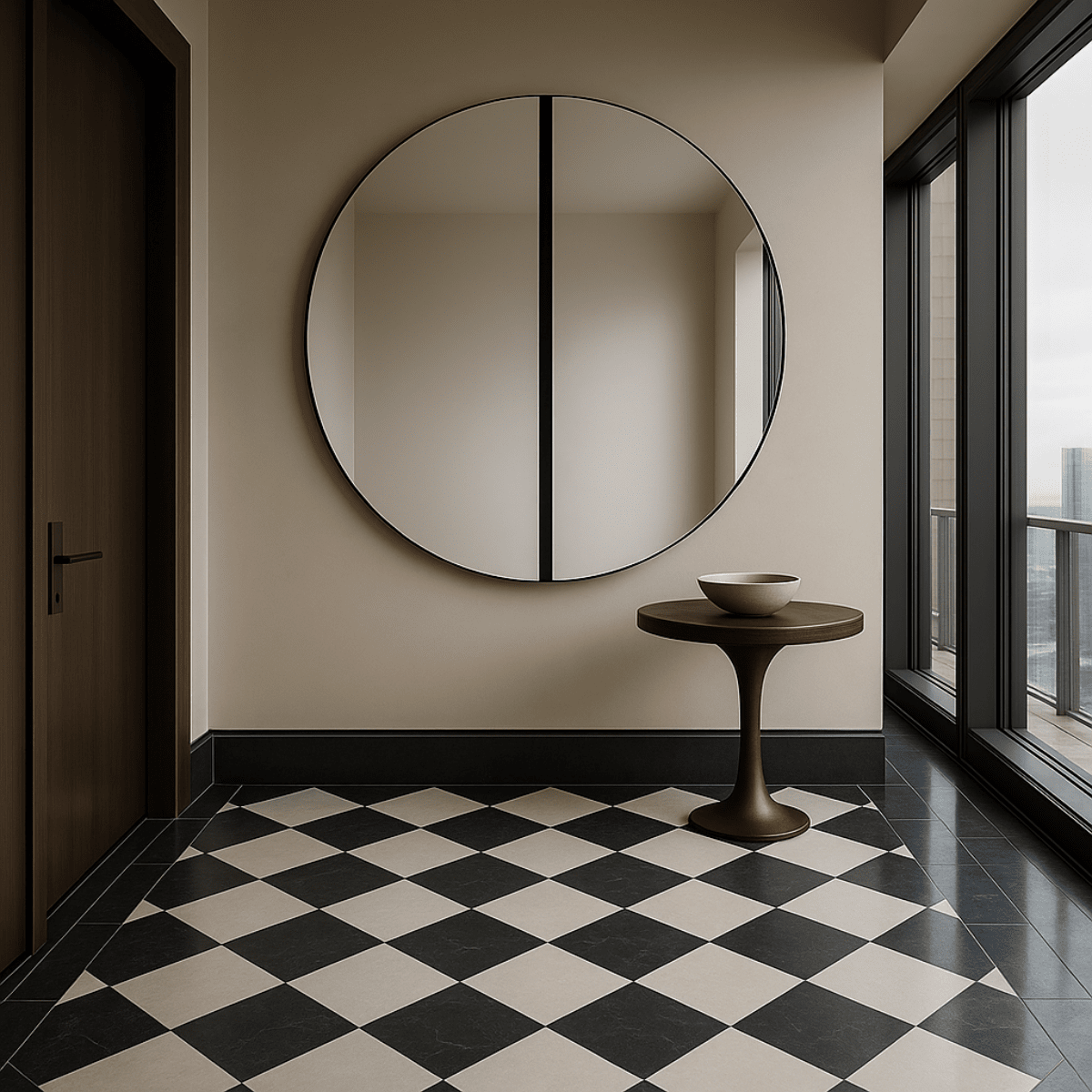 Luna Black Round Large Mirror | 200cm Statement Mirror– ELYSIUM HOME