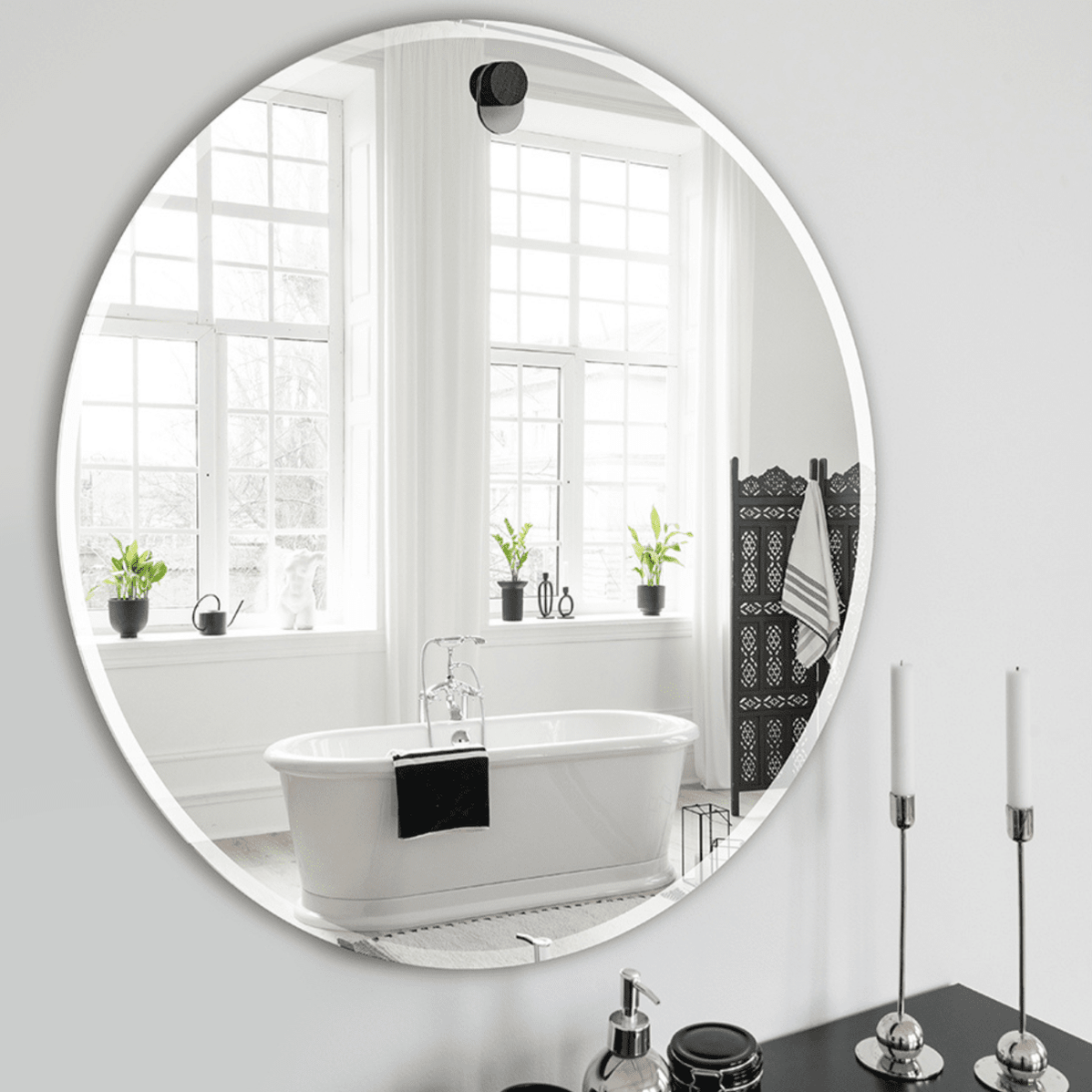 Elysium Home Globo Mirror | Bevelled Edge Designer Mirror | Sophistica ...